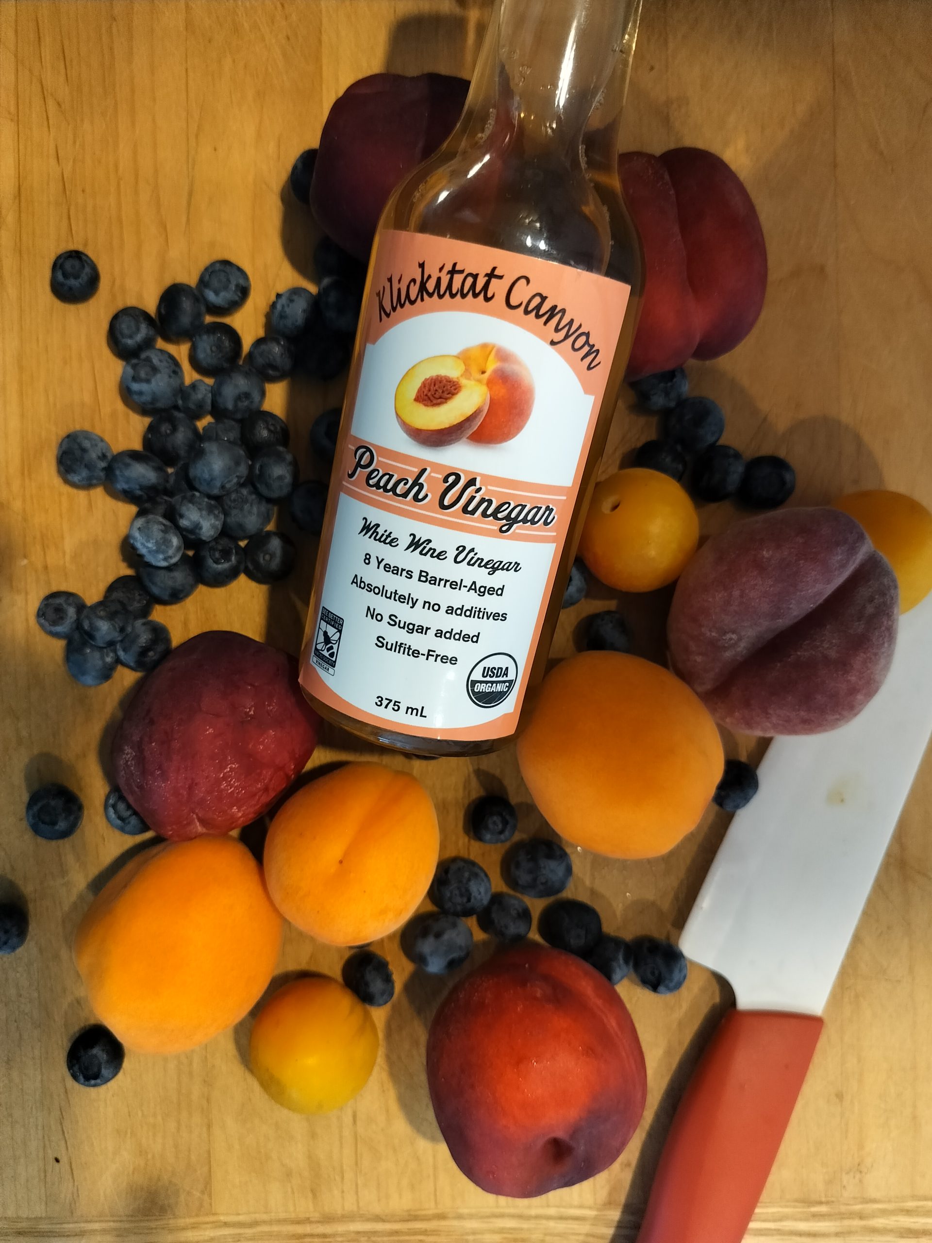 Organic Peach Vinegar - Klickitat Canyon Winery